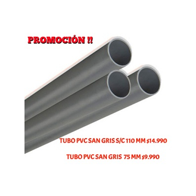 Tubo Pvc San.Gris 75Mm – Los Ángeles – hidrocentro